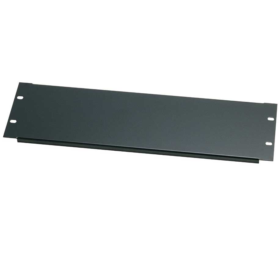 Front rack cover panel, 3U, Black - Euromet