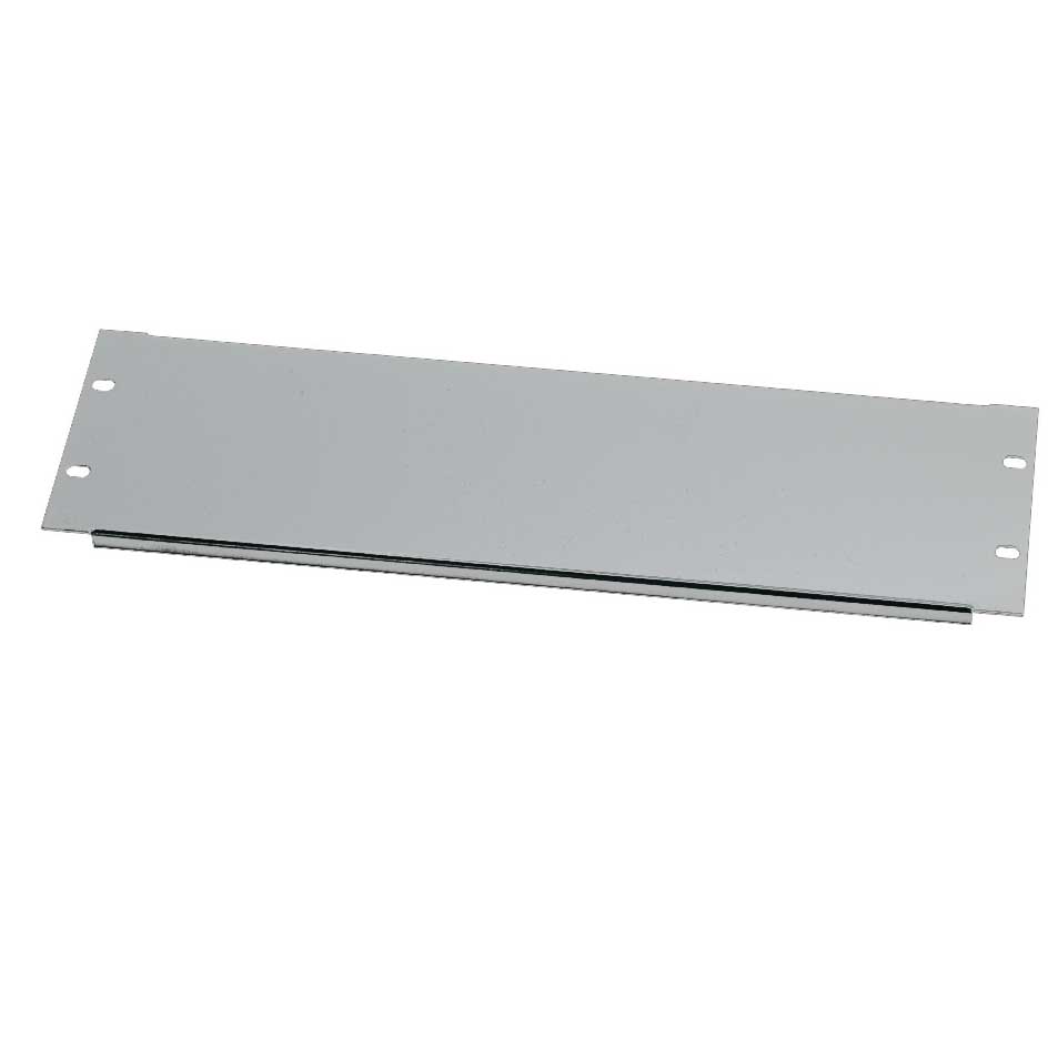 Front rack cover panel, 3U, RAL 7035 - Euromet