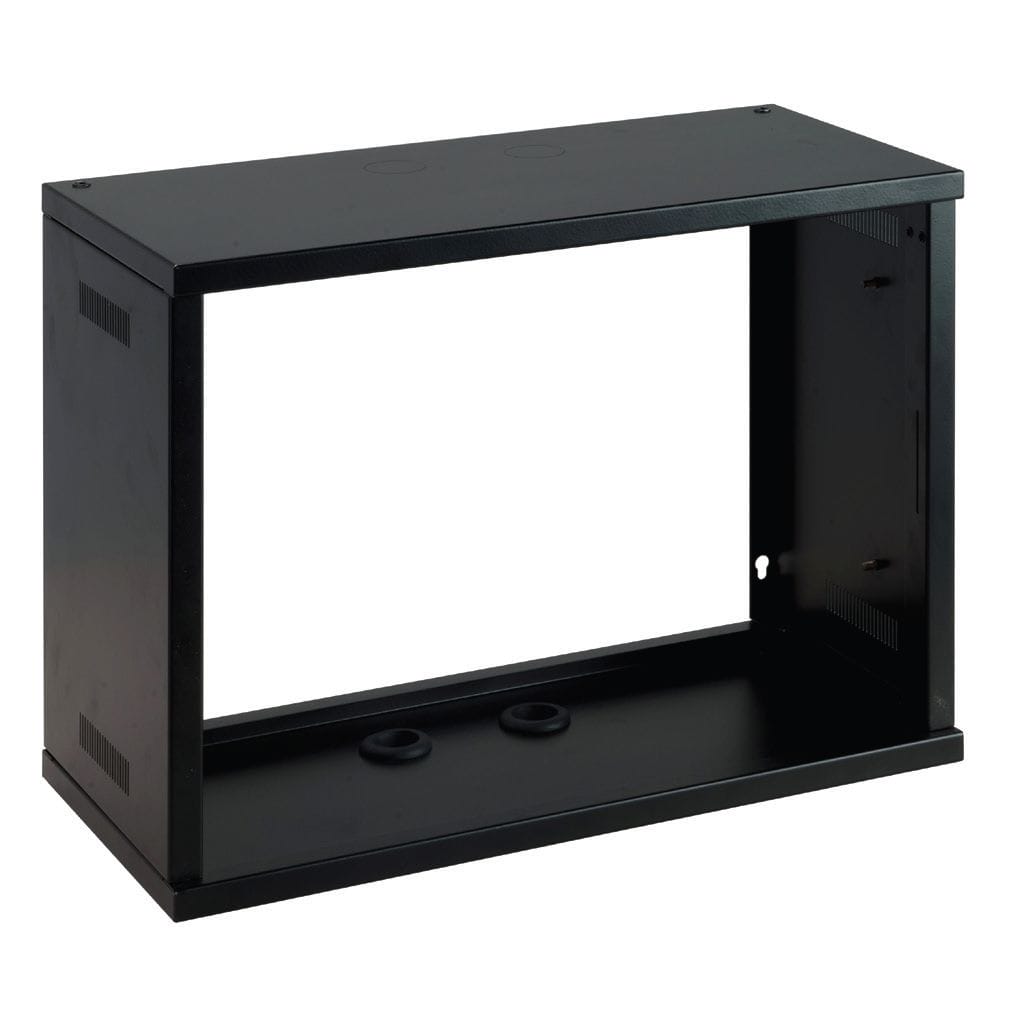 Wall mounting rack series, black, 6U - Euromet