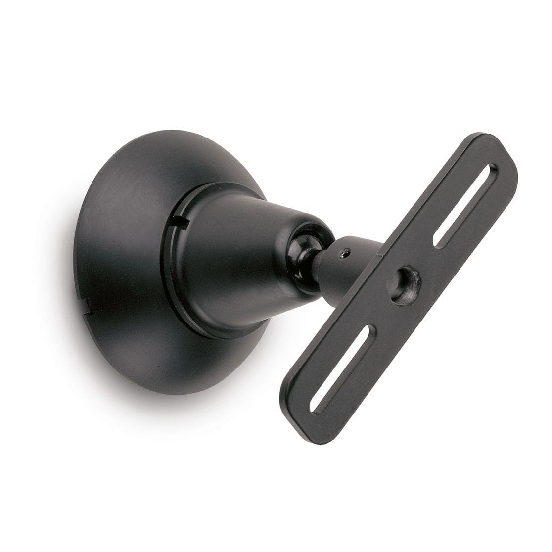 “Round” wall mount bracket, steel, plate 122x30 mm, RAL 9005 - Euromet
