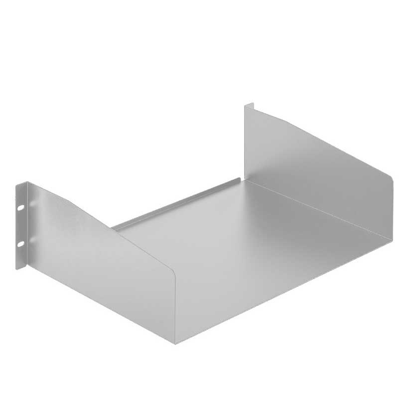 Rack shelf, 3U, steel plate, RAL 7035 - Euromet