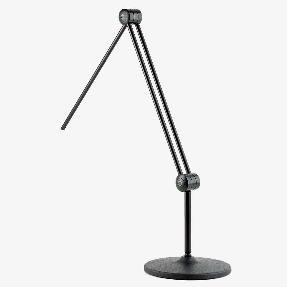 “Revolution” mini microphone floorstand, cast-iron base, Black - Euromet