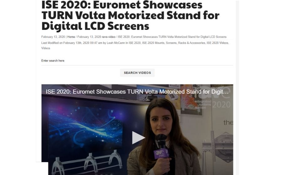 ISE 2020: Euromet Showcases Turn Volta Motorized Stand for Digital LCD ...